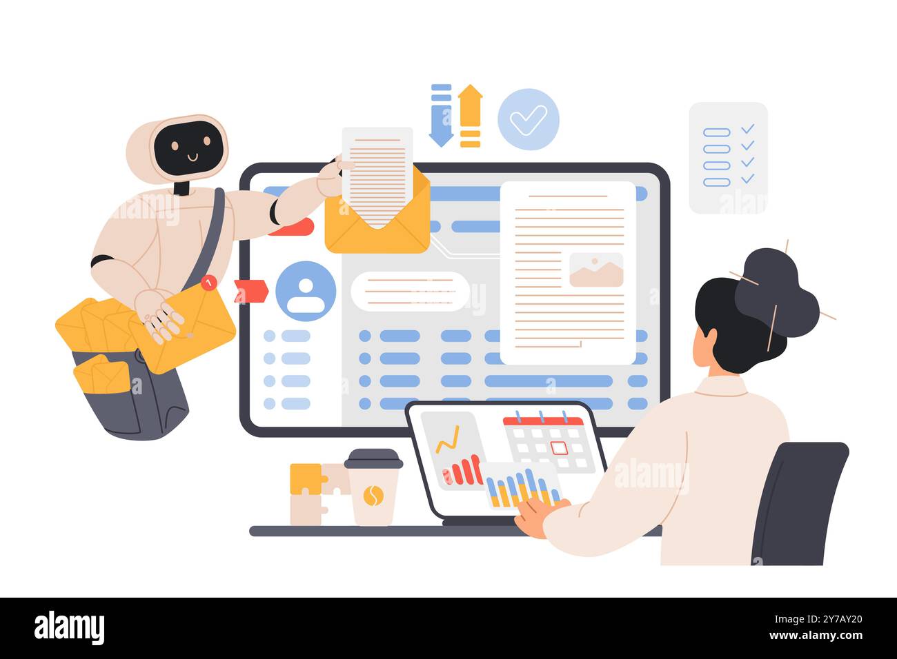 Letter robot cartoon illustration Stock Vector Images - Alamy