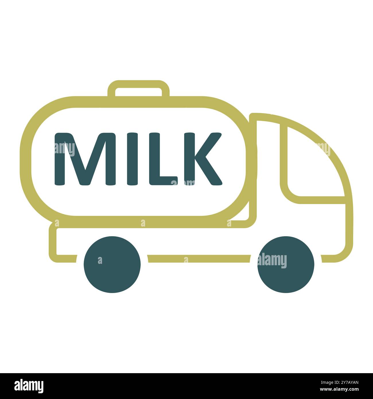 Dairy milk delivery service, truck with milk vector icon. Dairy product ...