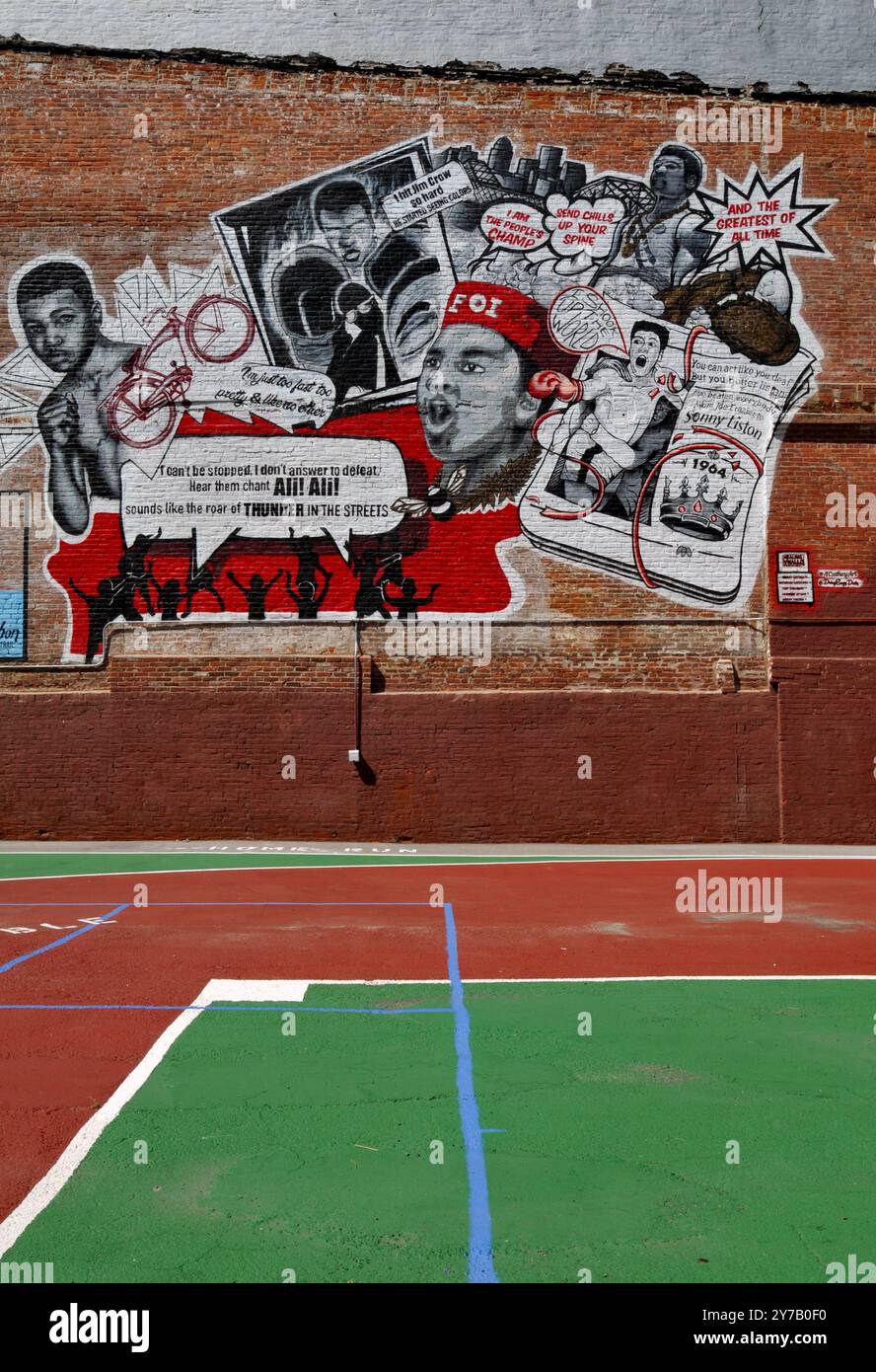 A Muhammad Ali-themed mural at the Baird Urban Sports Park in downtown ...