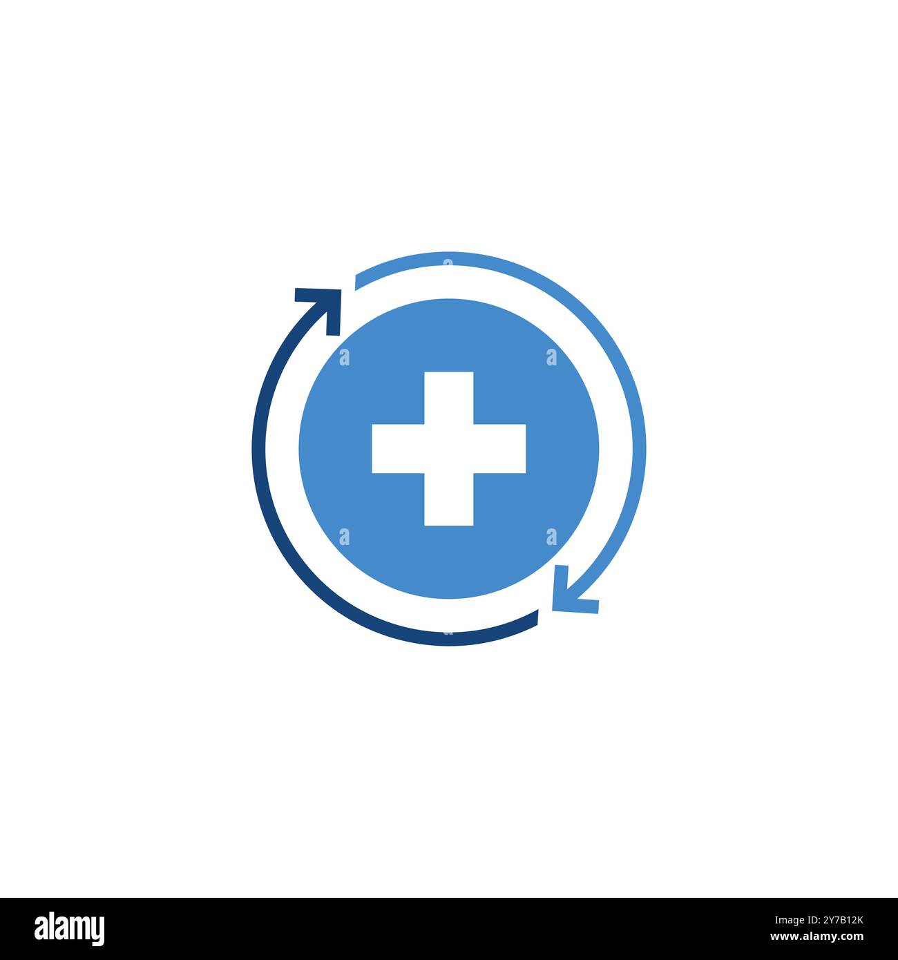 Medical cross and arrow icon. Icons of cross with circular arrows ...