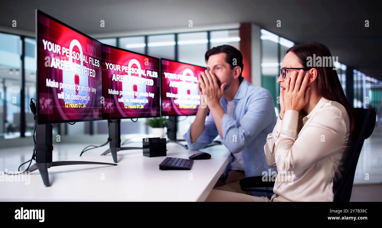 Ransomware Cyber Attack Using Malware. Security Breach Stock Photo - Alamy