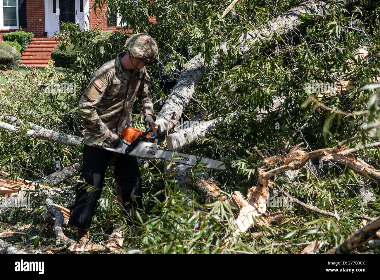 U.S. Army Pvt. Jerry Chasteen, a combat engineer with the Augusta-based ...