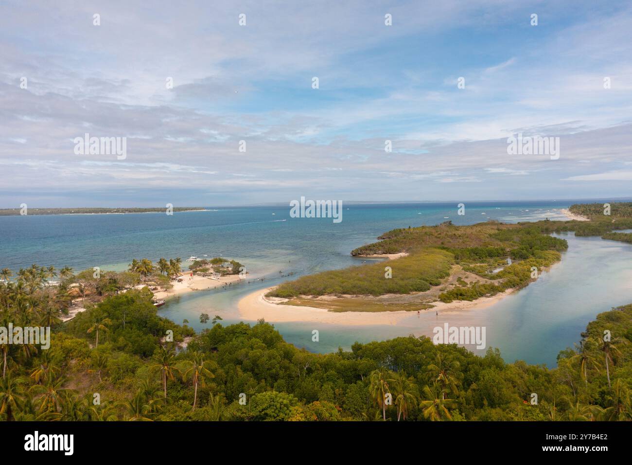 Beach resort with white sands and Baigad Lagoon Beach in Bantayan, Cebu ...