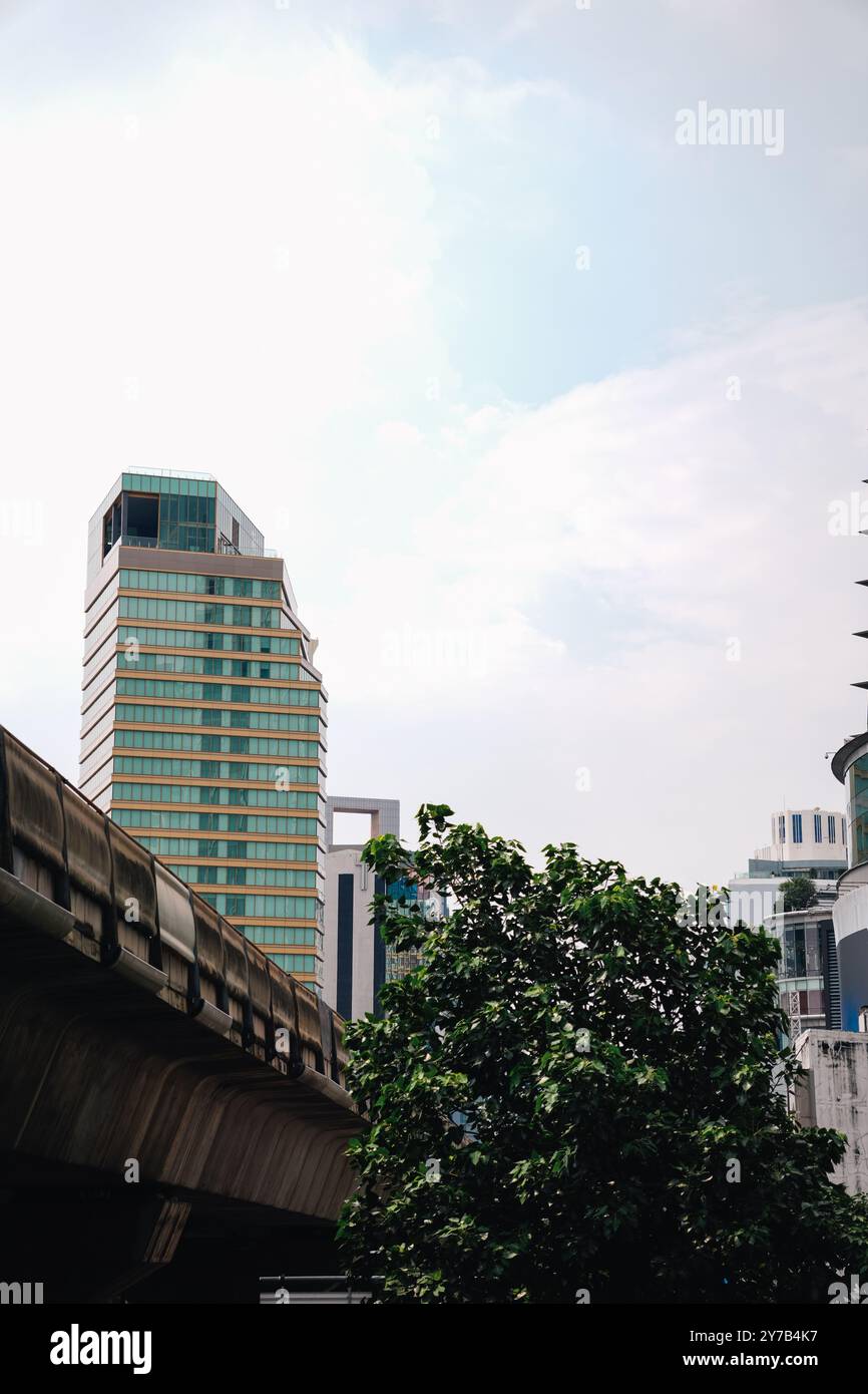 City landscape in the southeast of Asia, street view of skyscrapers in ...
