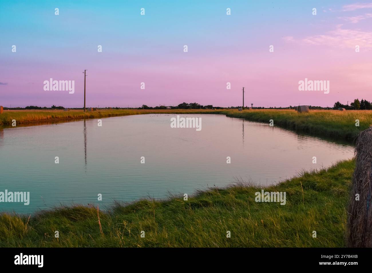 Vendée marshes and sunset, fromentine, France Stock Photo - Alamy