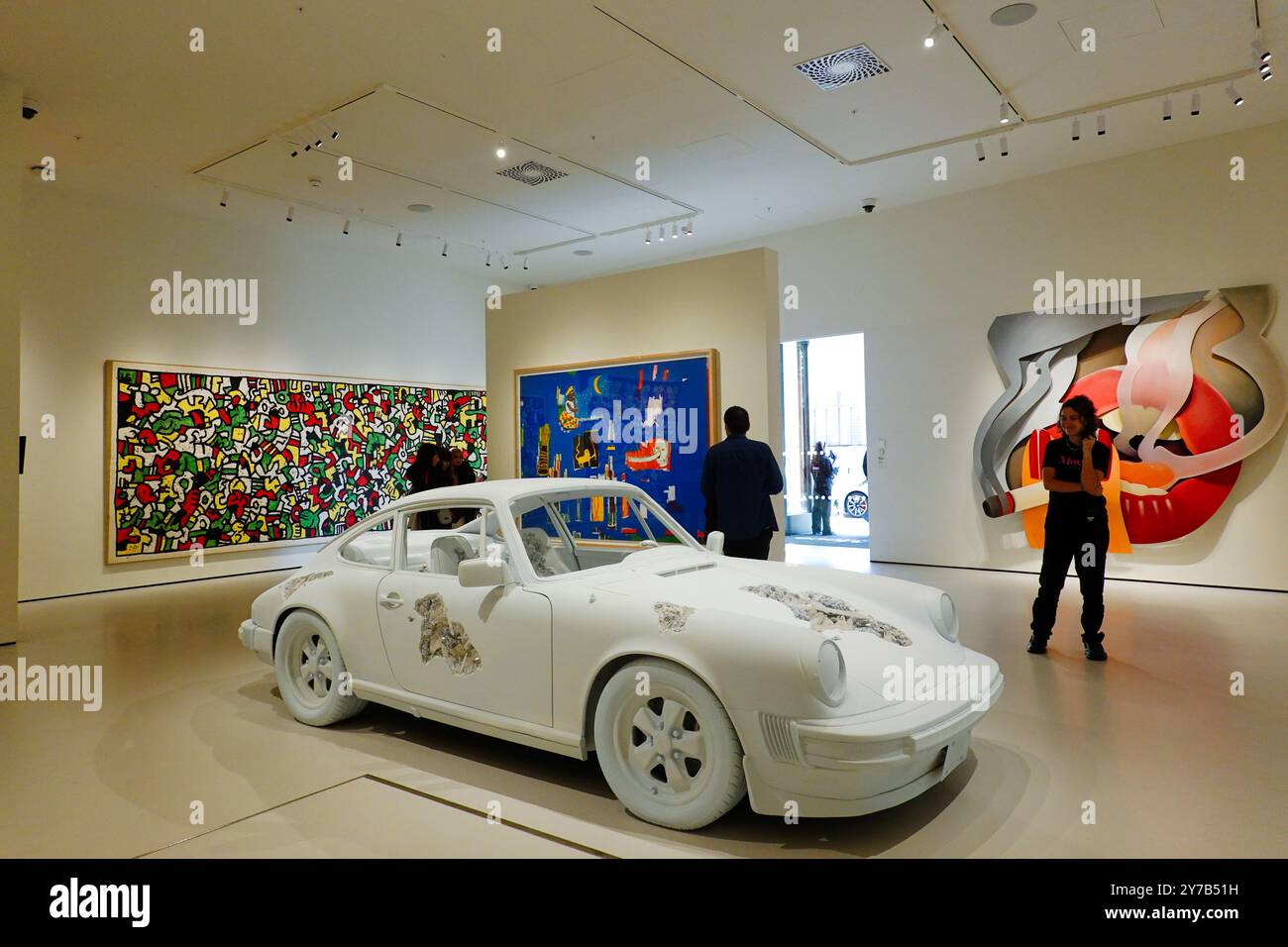 Moco Museum London UK. Crystal encrusted Porsche by Daniel Arsham Stock Photo - Alamy