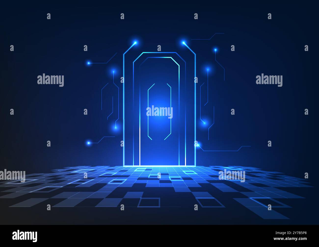 Cyber gateway center Stock Vector Images - Alamy