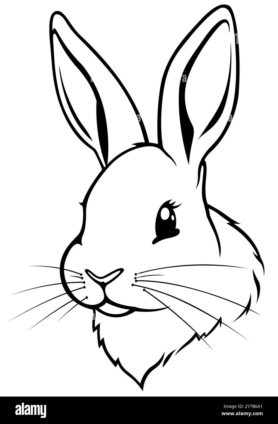 Rabbit Face Outline Clipart
