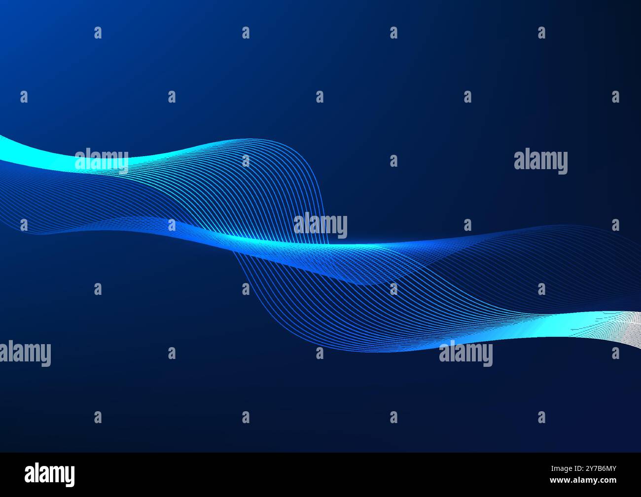 Abstract background technology. Layered flowing particle waves. Represents the overlapping of ...