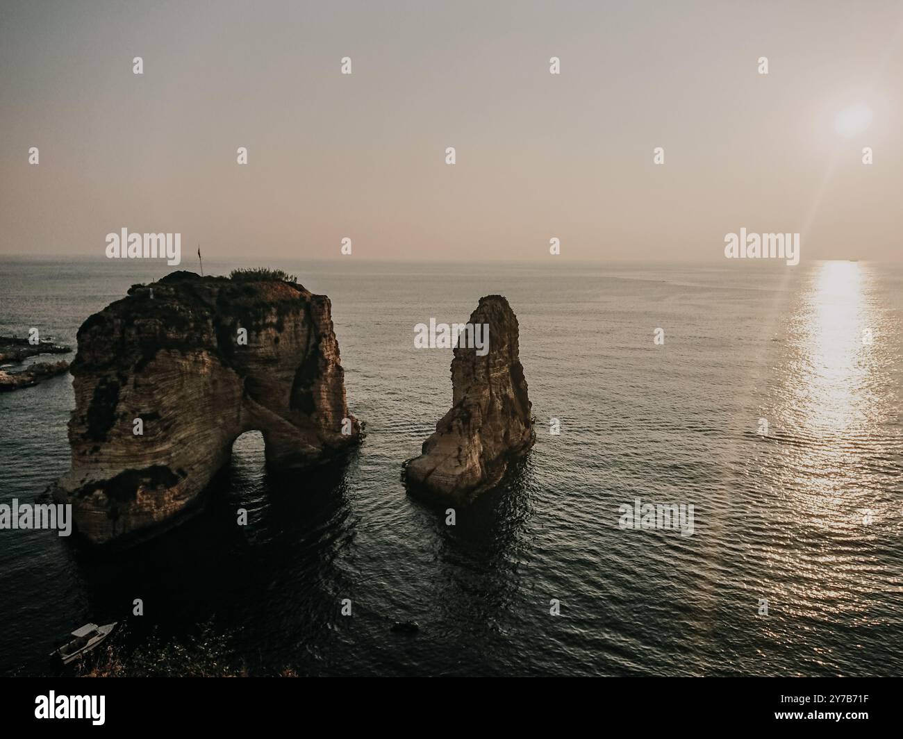 BEIRUT, LEBANON / 06.14 2019 - Rouche rocks in Beirut, Lebanon ...