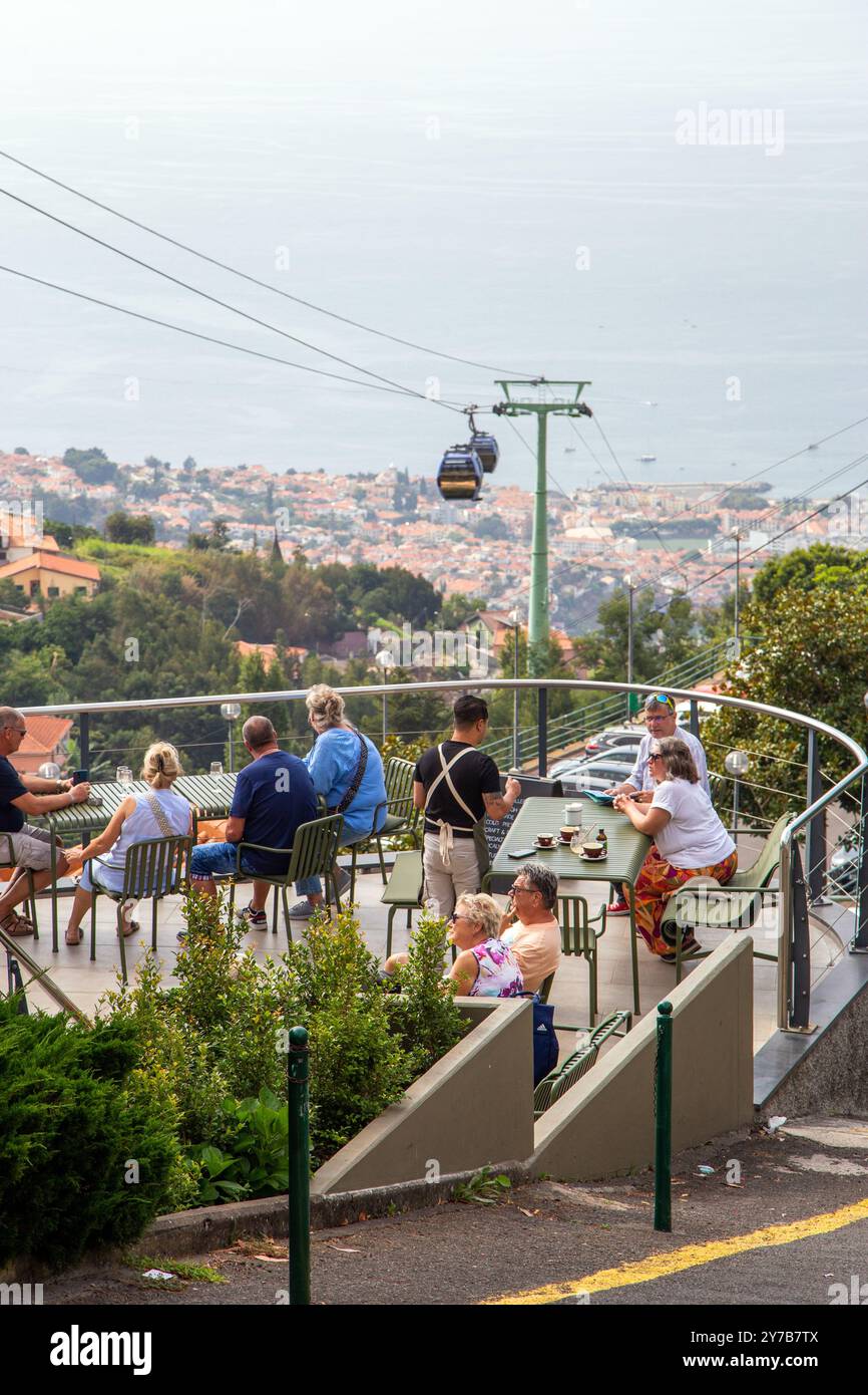 The cafe and restaurant at the summit of the cable car at Monte Funchal ...