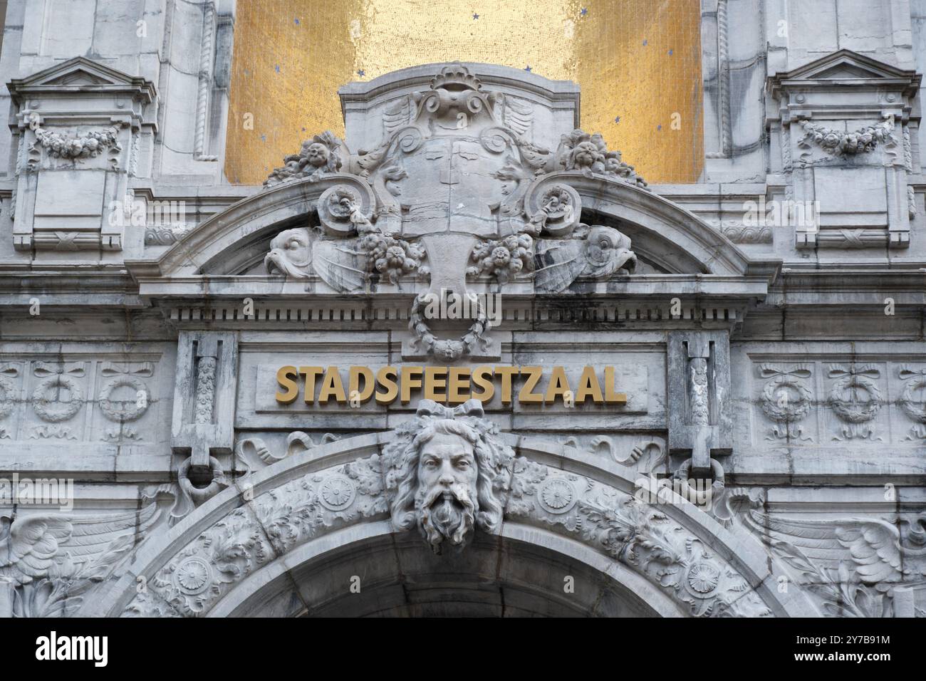 The front of the building of the Antwerp city festival hall Stock Photo ...