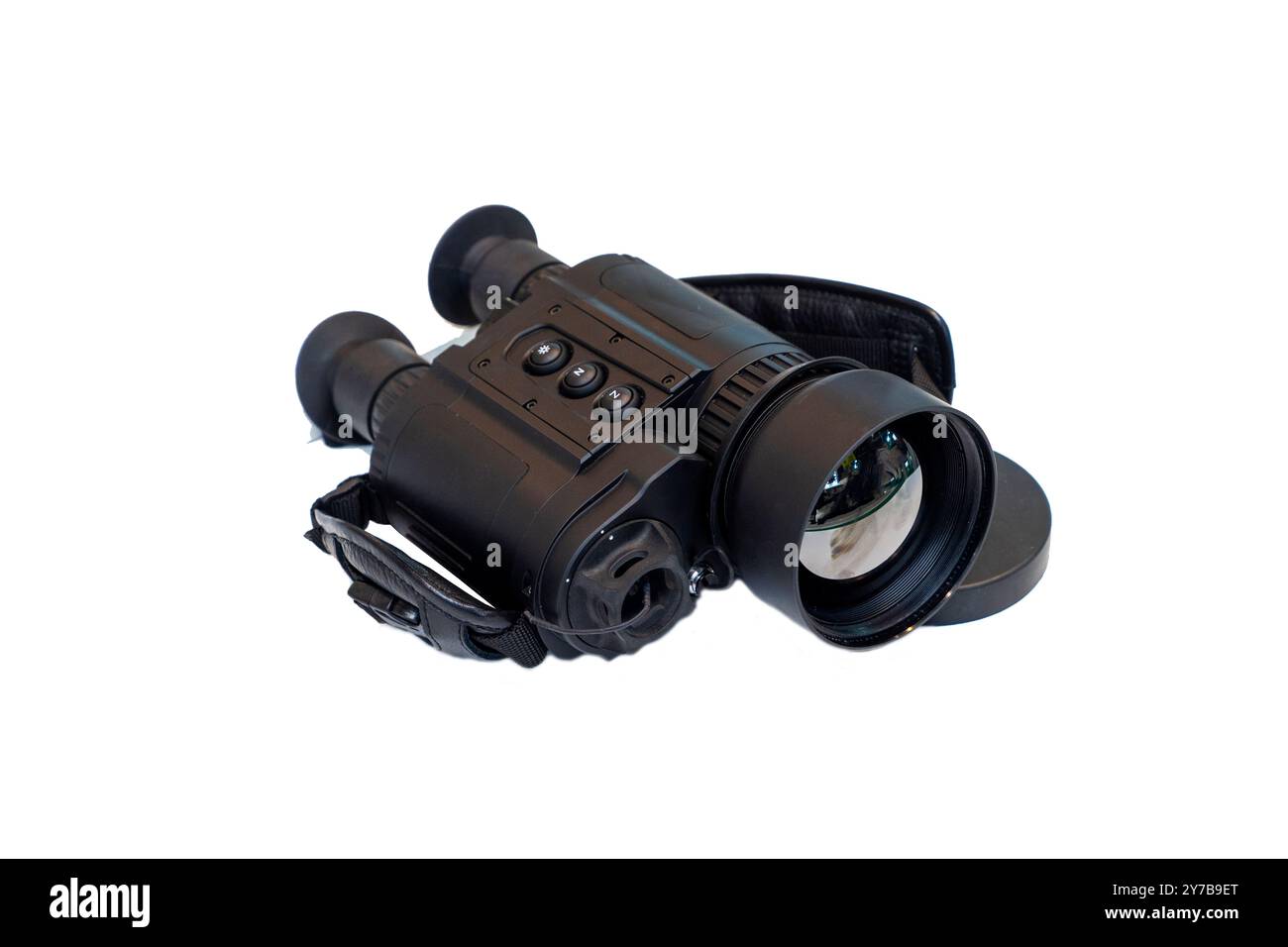 Modern military binoculars, night vision devices at the exhibition, on ...