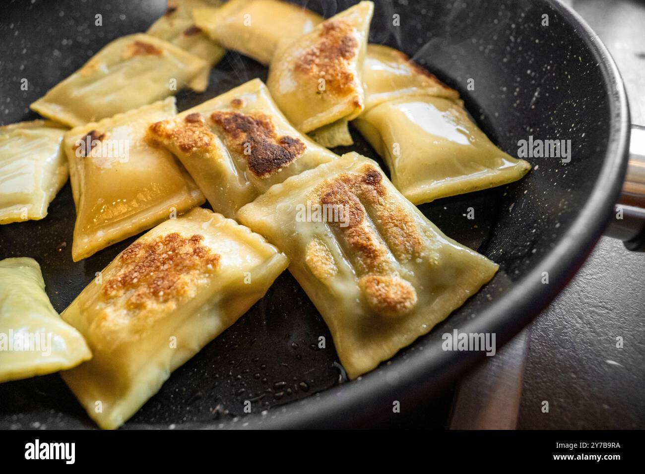 Bavaria, Germany - September 29, 2024: Fried Bavarian Maultaschen in a ...