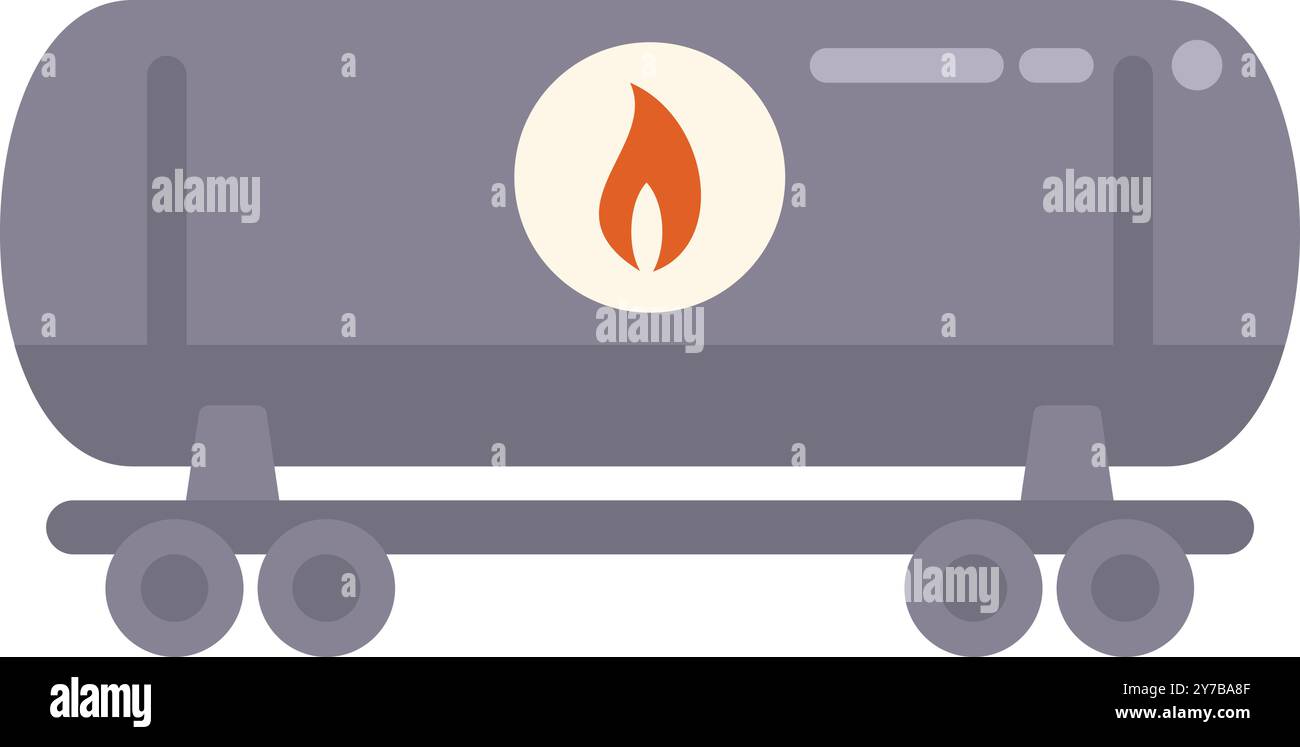 Illustration of a freight train carrying flammable liquid propane gas ...