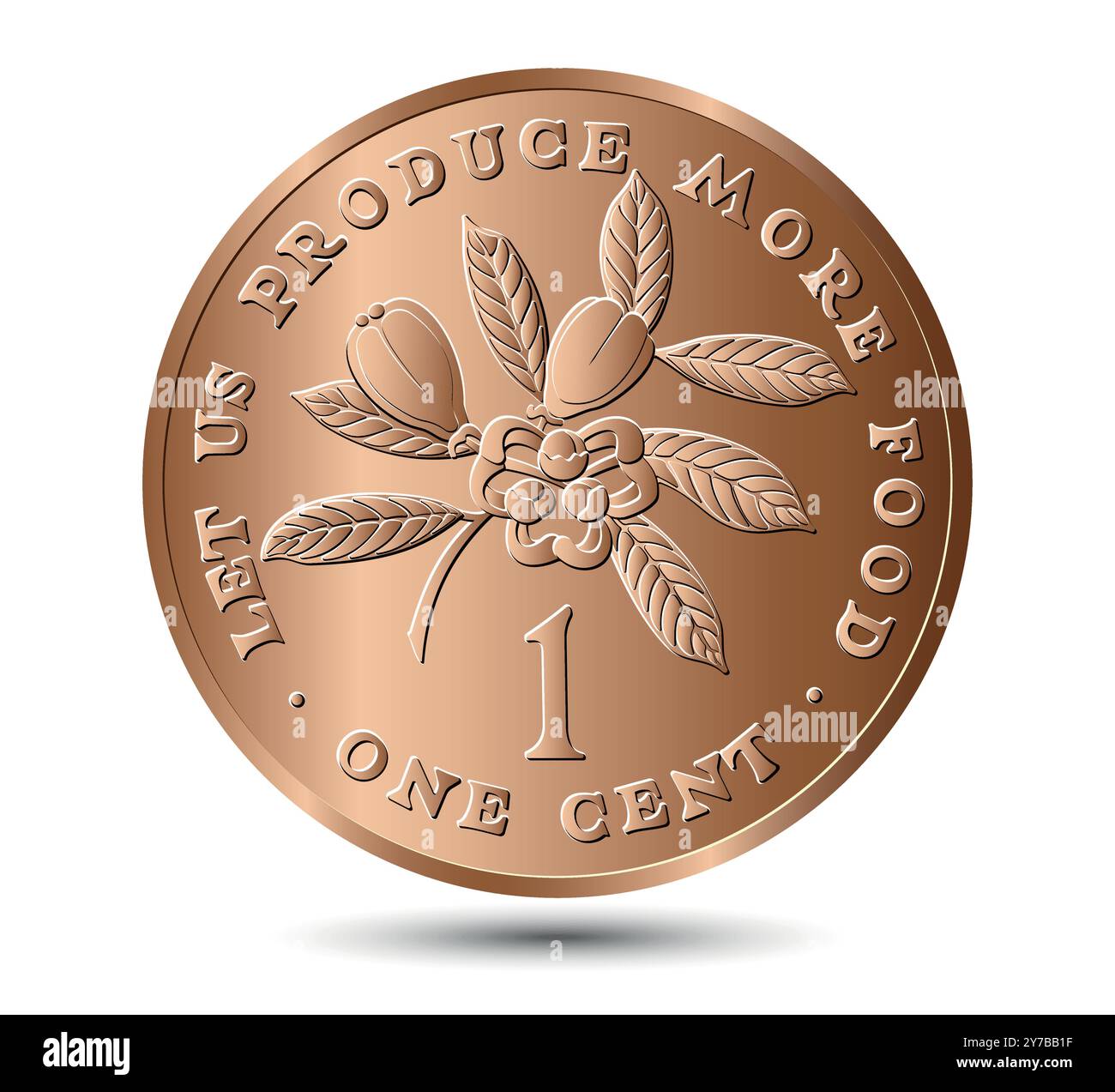 1 cent 1971 to 1974 reverse, Jamaica. Ackee fruit above value, legend ...