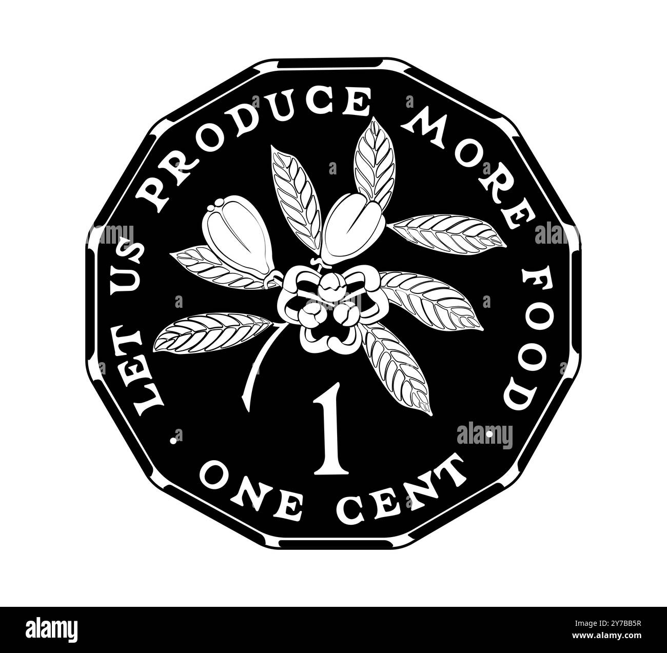 1 cent 1975 to 2002 reverse, Jamaica. Ackee fruit above value, legend ...