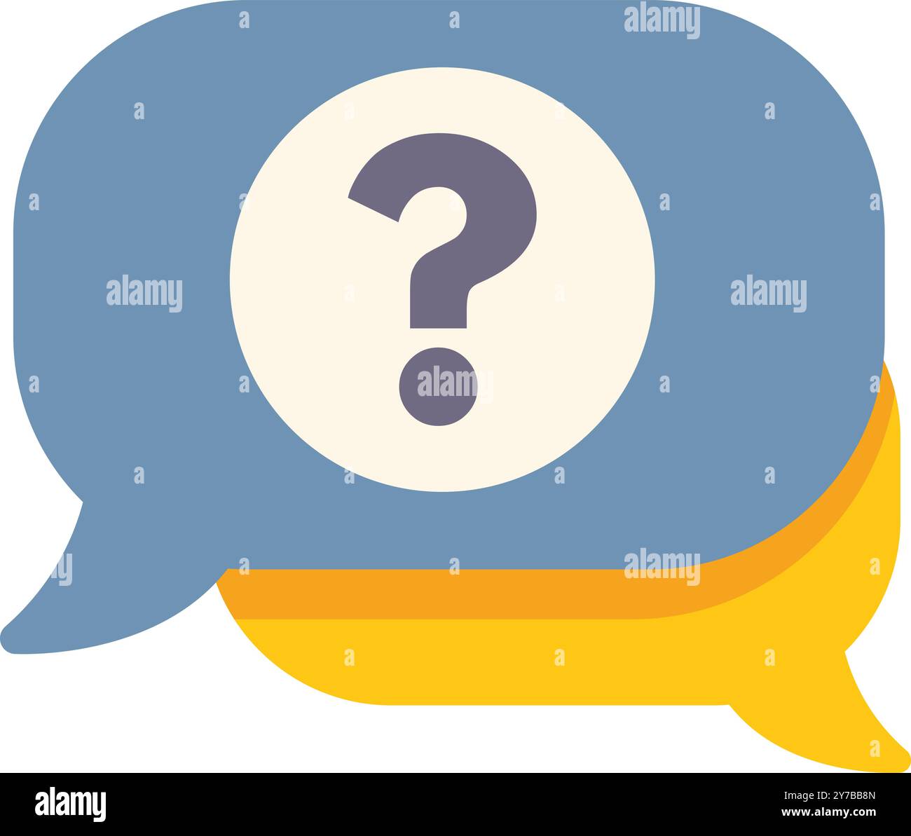 Two overlapping speech bubbles displaying a question mark representing ...