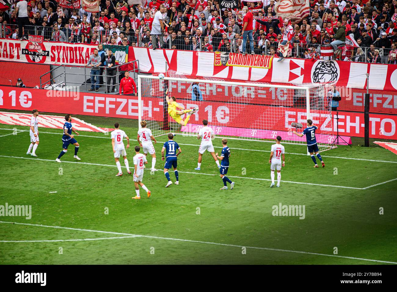 COLOGNE, GERMANY - 29 SEPTEMBER, 2024: Jonas Urbig, The football match ...