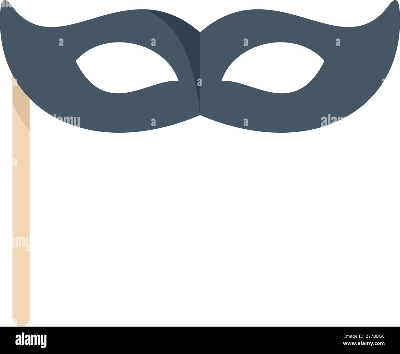 Black carnival mask with a stick, perfect for adding a touch of mystery ...