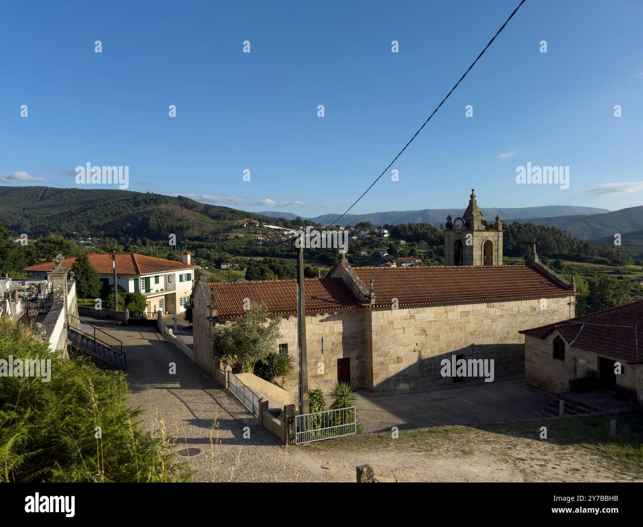 View of a church in the village of Alvarenga, near Arouca, Portugal ...
