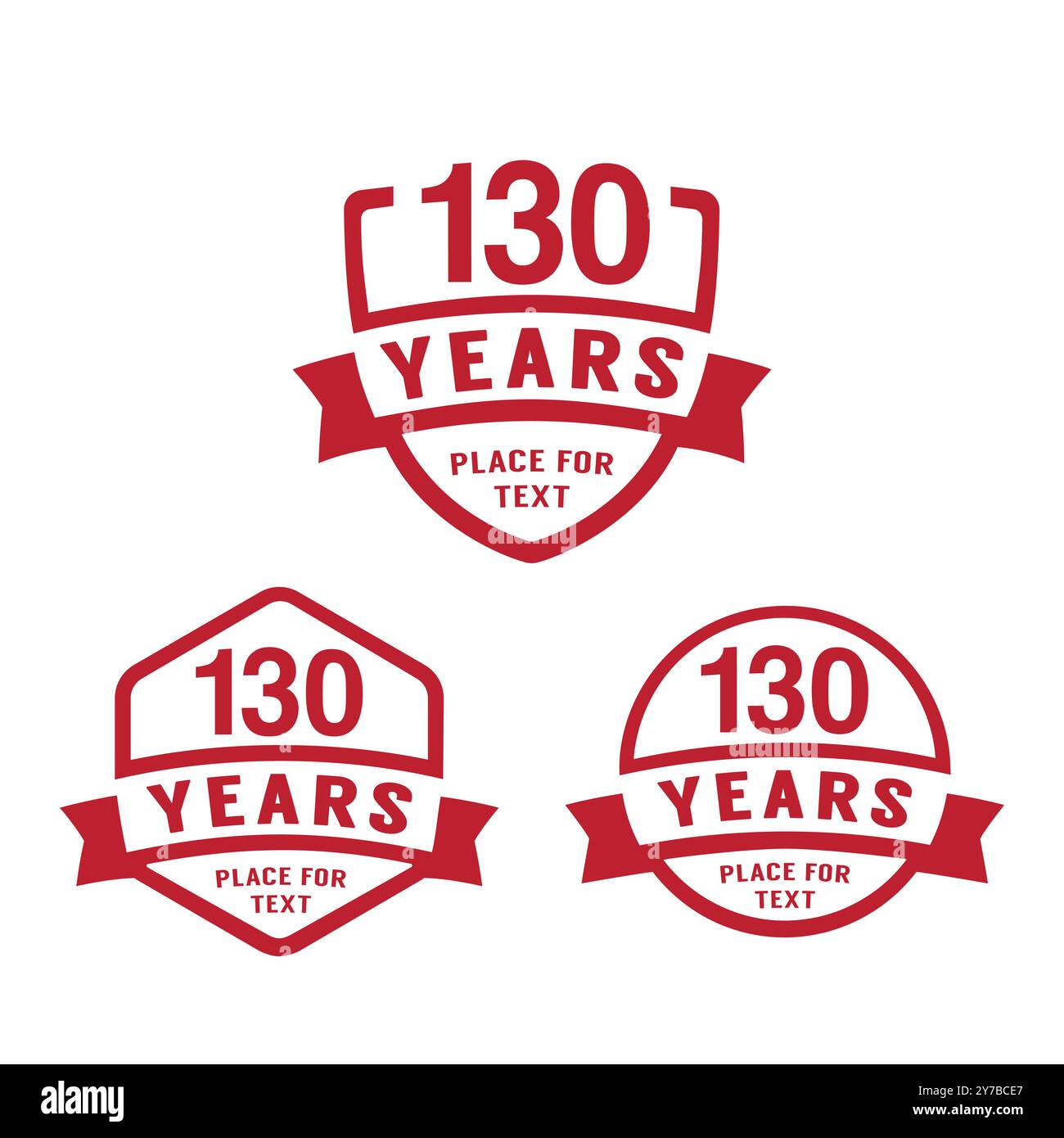 130 years anniversary celebration logotype. 130th anniversary logo collection. Set of ...