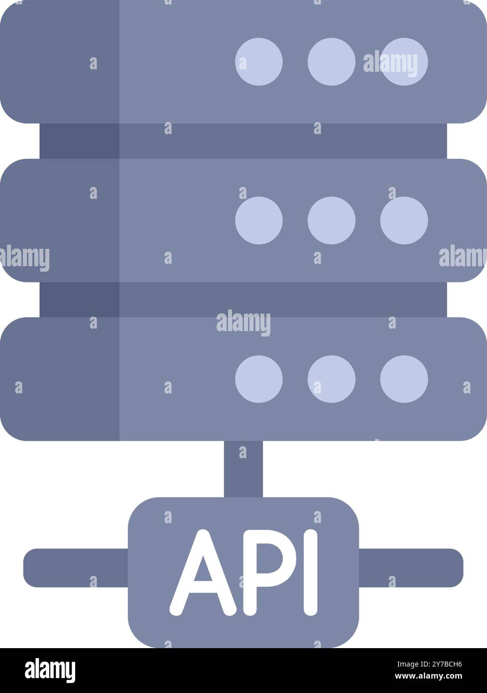 This icon of a server rack connecting to an api is perfect for ...