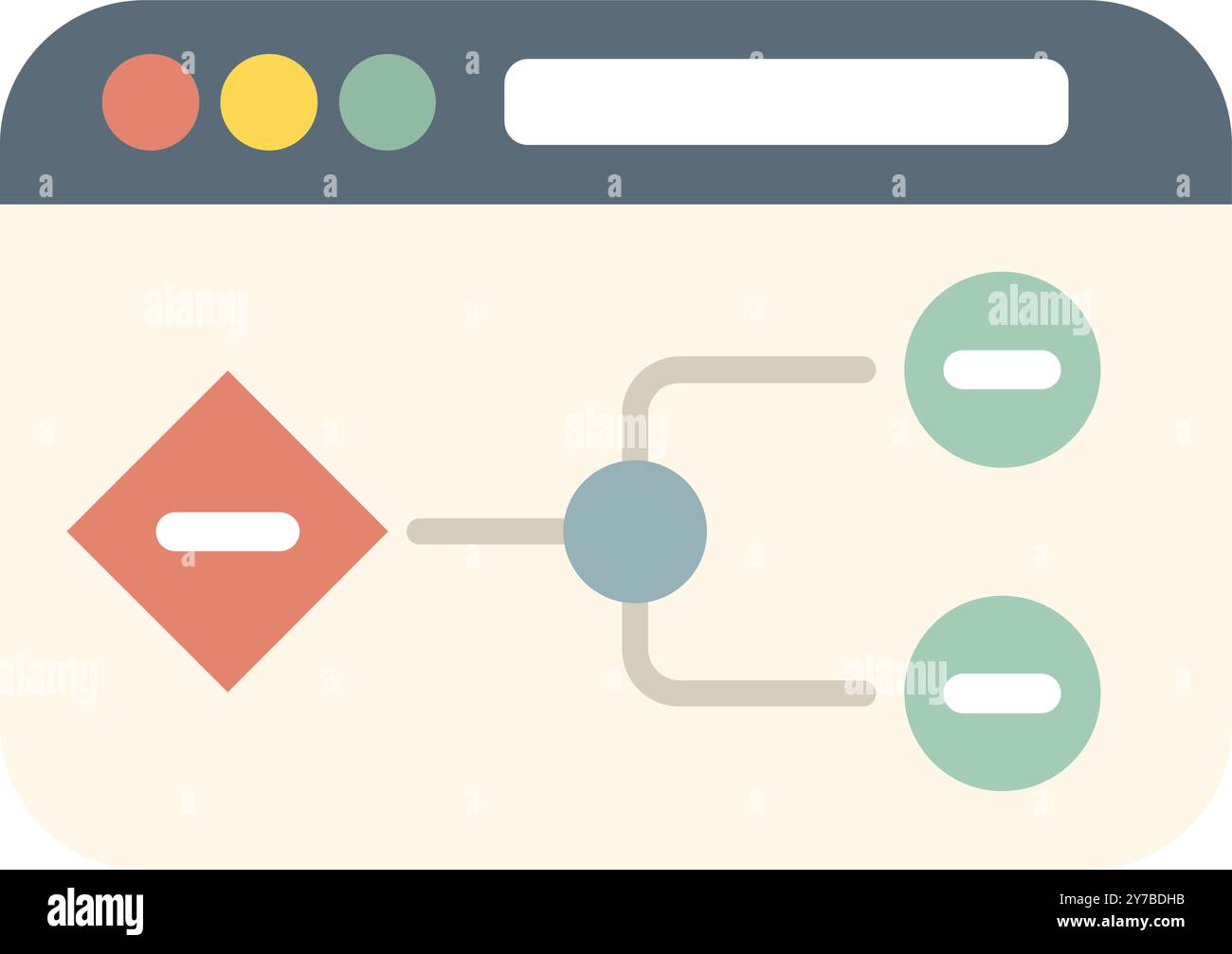 Simple icon of an algorithm showing negative results on a computer screen Stock Vector Image ...