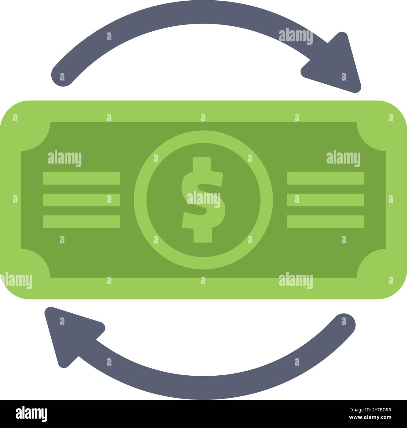 Money circulation concept with a banknote rotating and arrows ...