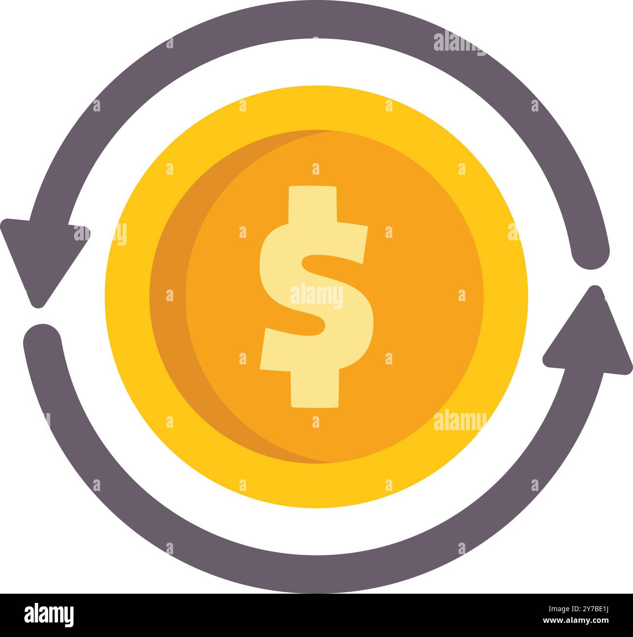 Money circulation concept with a dollar coin rotating with arrows Stock ...