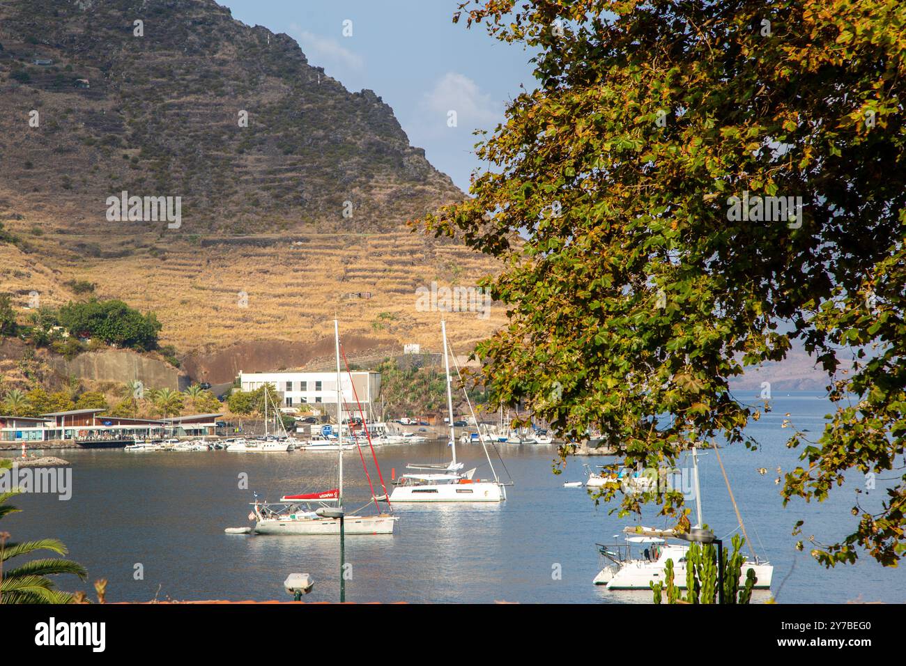 Yachts in the harbour at Machico the second largest resort on the ...