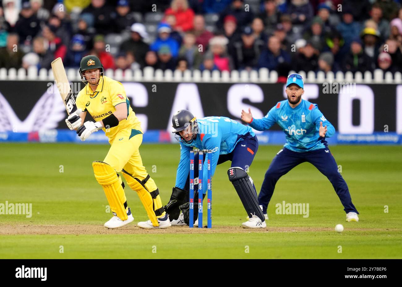 Australia's Steven Smith bats during the fifth one day international ...