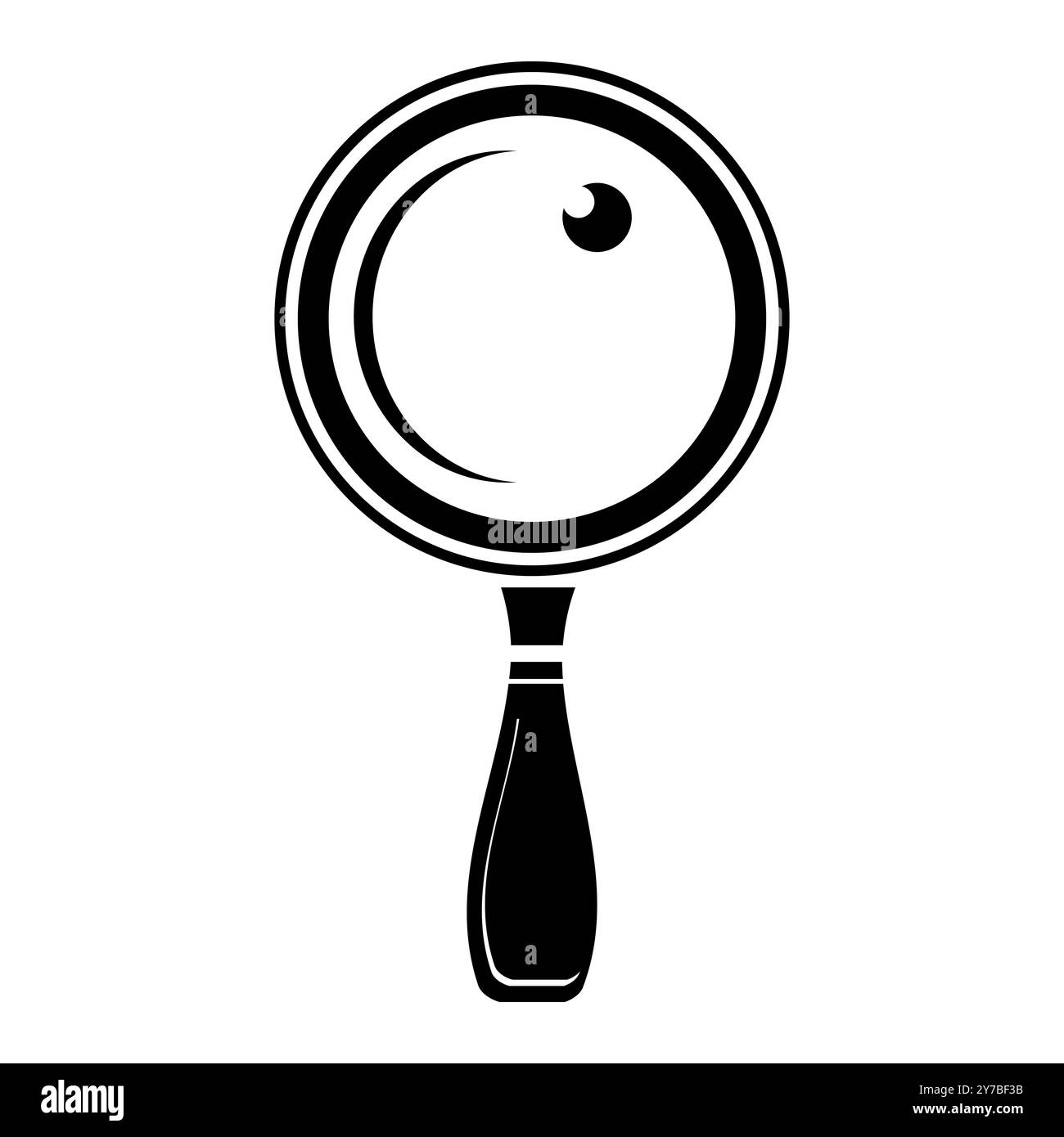 Magnifying glass icon education Black and White Stock Photos & Images ...