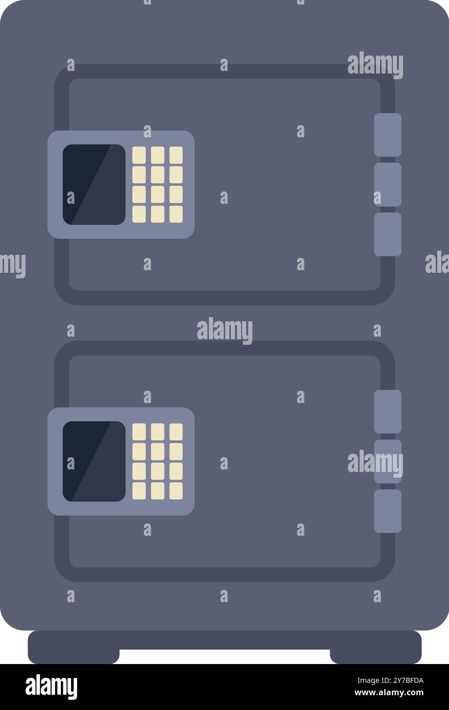 Large grey metal safe deposit box with keypad locking system ensuring ...