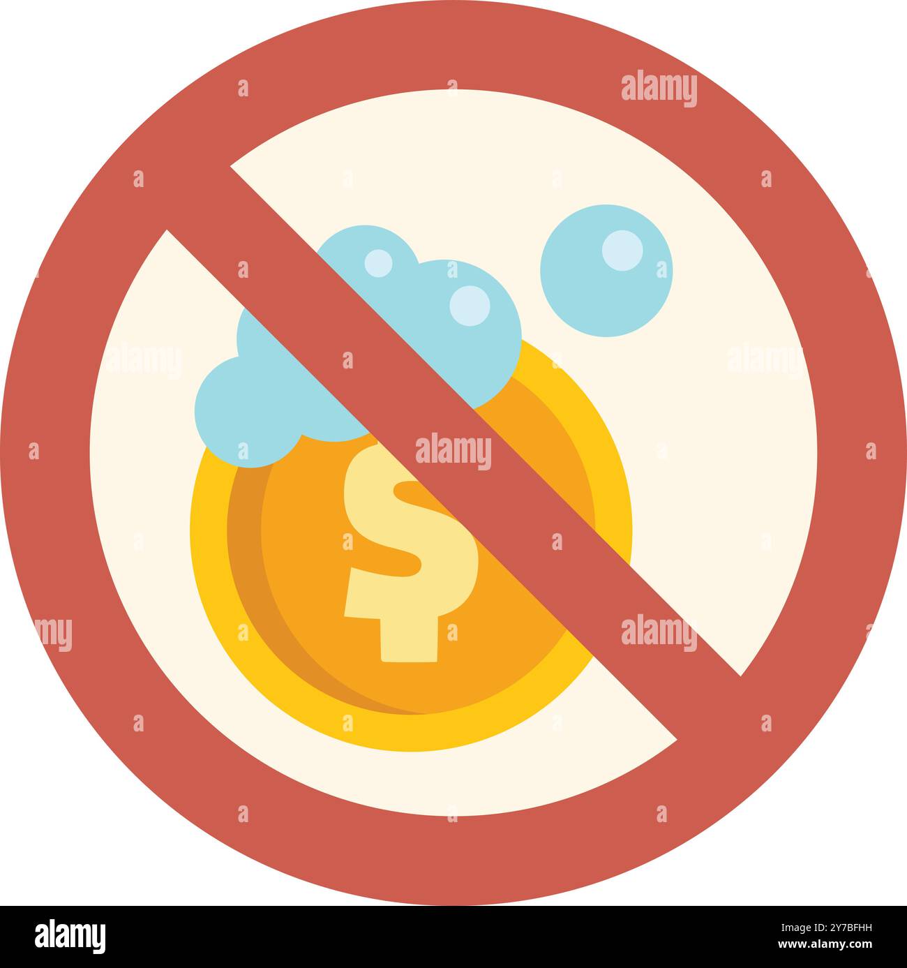 Red prohibition sign crossing out money laundering dollar coin with ... Red prohibition sign crossing out money laundering dollar coin with ...
