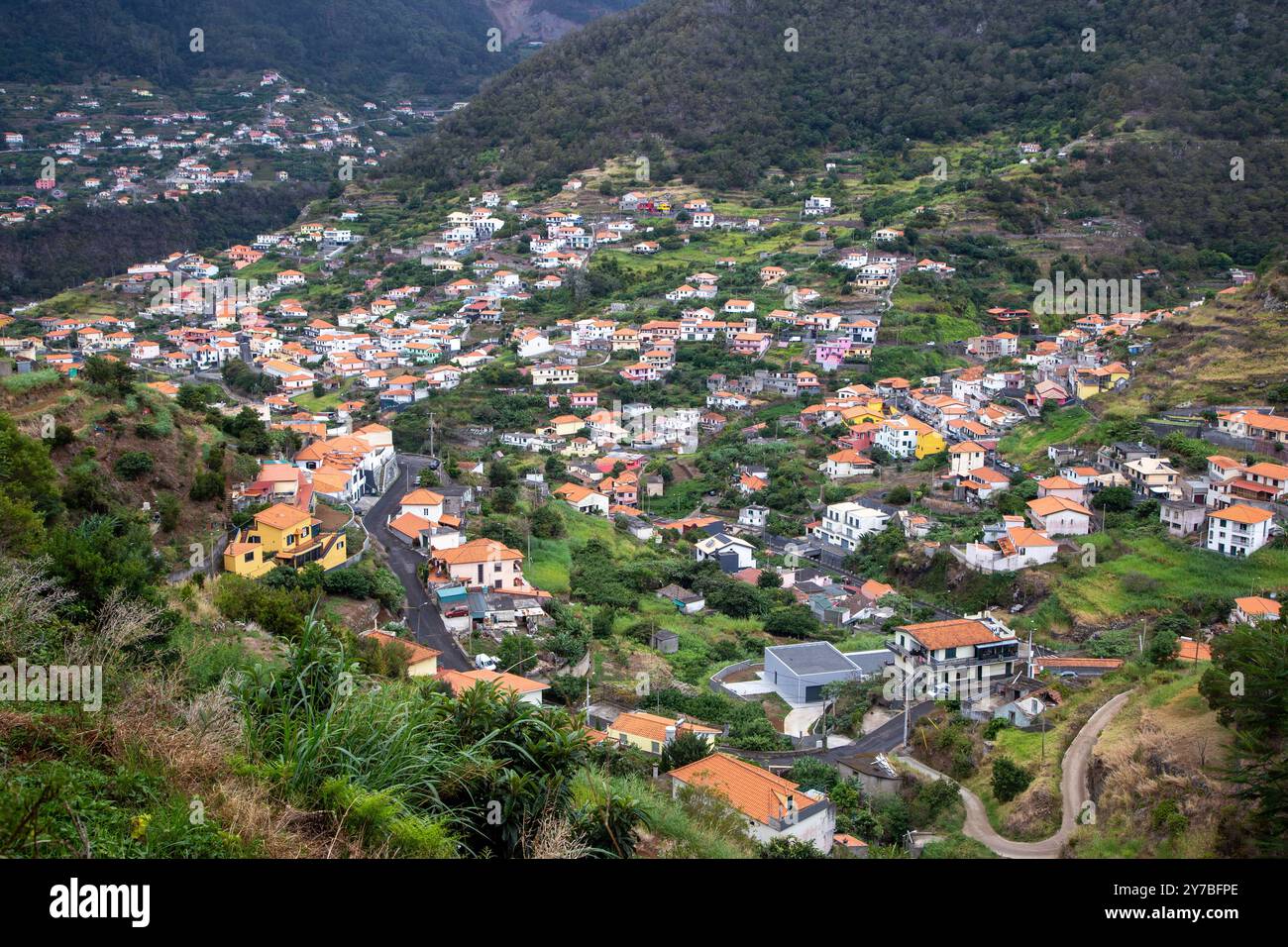 Machico, the second largest town on the Portuguese Island of Madeira as ...