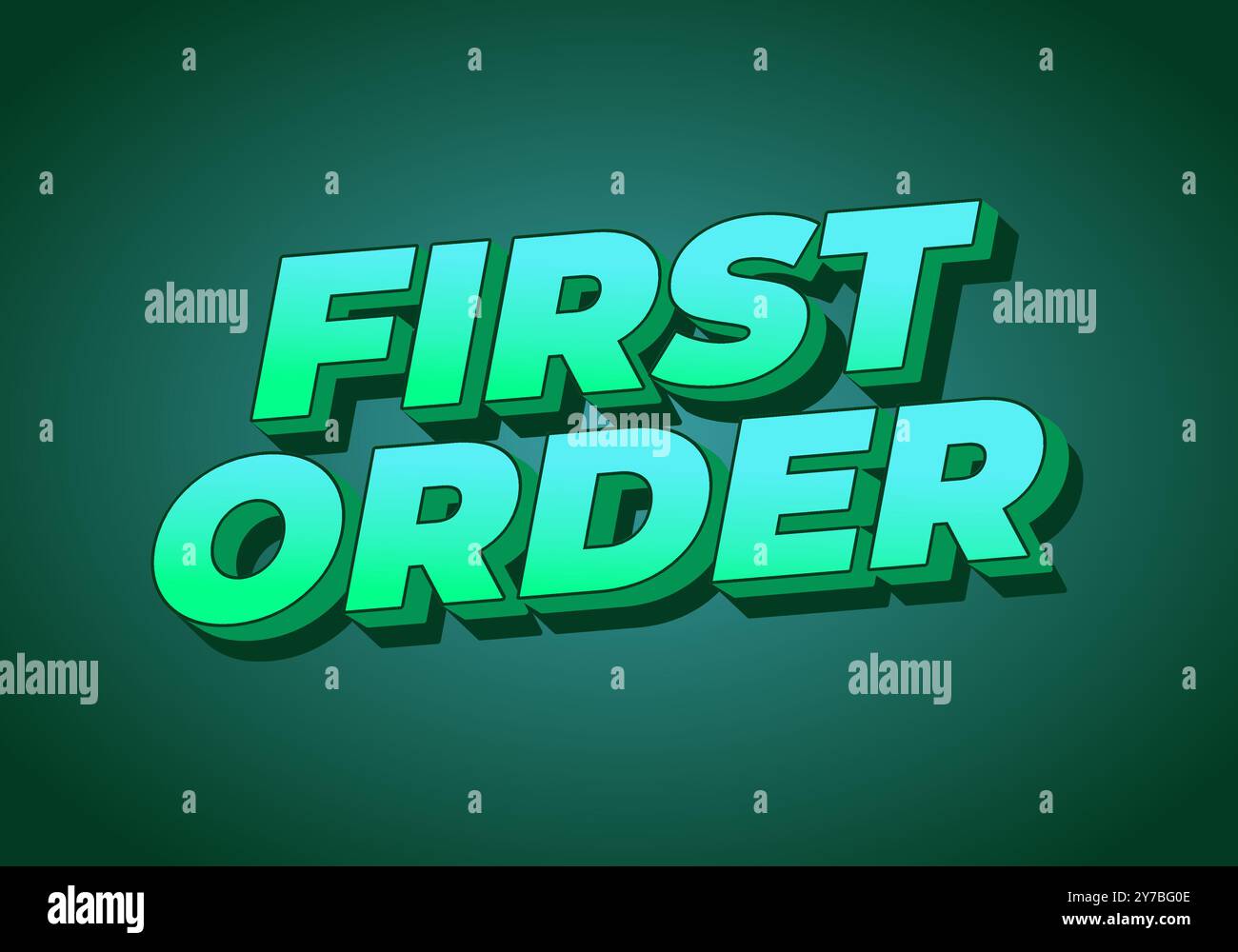First order. Text effect design in 3D style with modern colors Stock ...