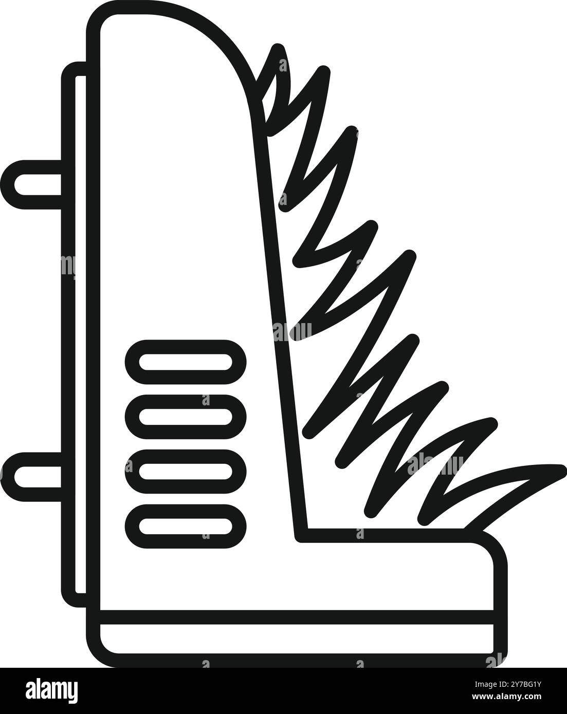 Electric car battery showing discharge icon in thin line style Stock ...