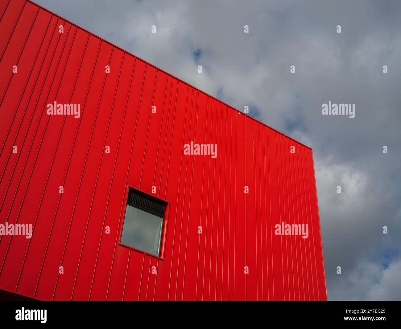 Red Metal building Plymouth Architecture Stock Photo - Alamy