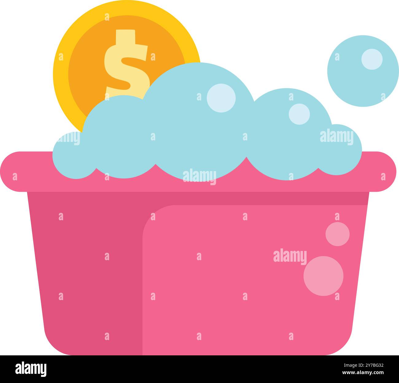 Conceptual illustration of money laundering with a gold coin being ...