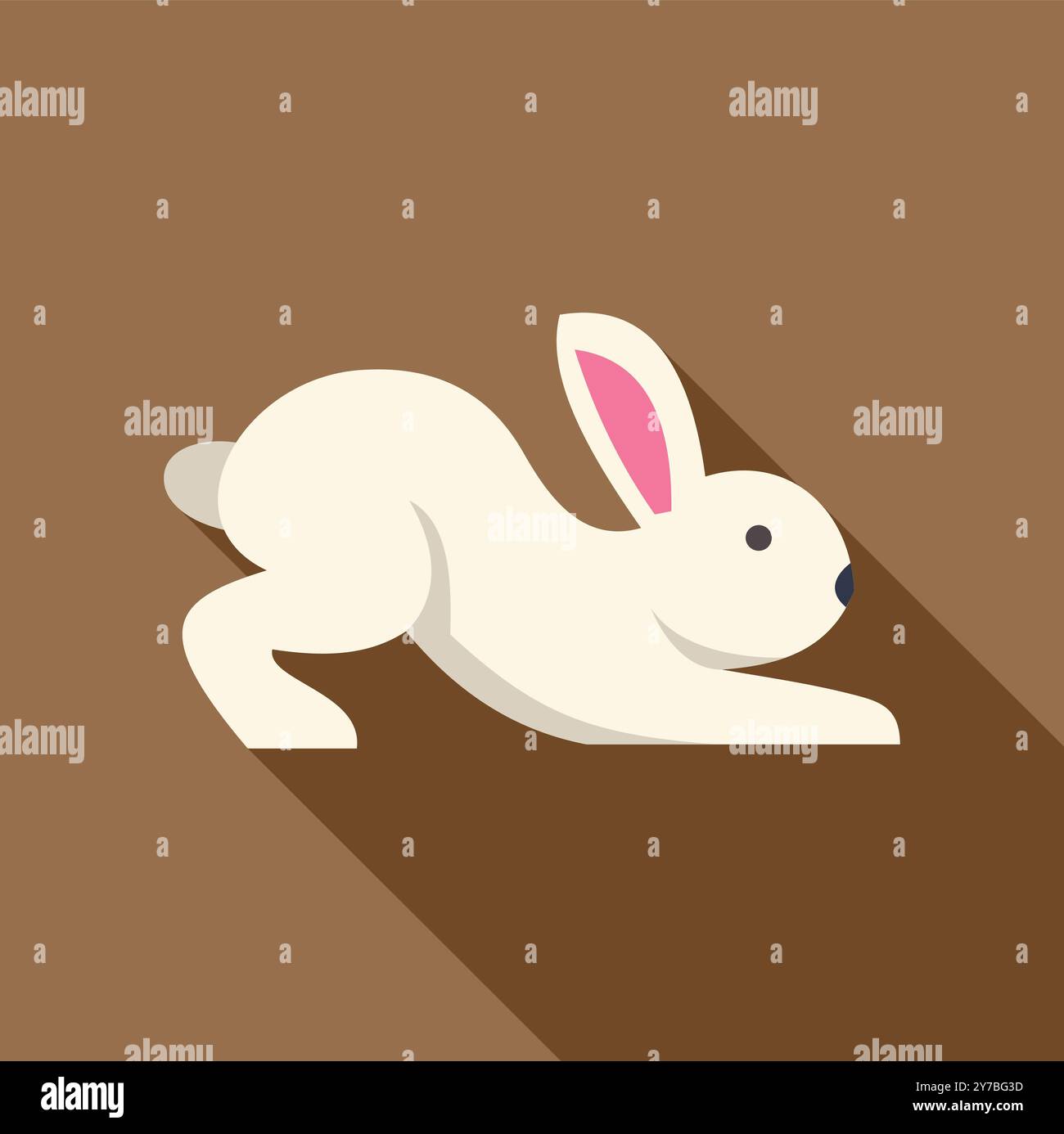 White rabbit stretching its body preparing to make a big jump Stock ...