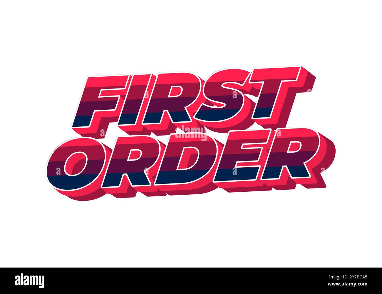 First order. Text effect design in 3D style with modern colors Stock ...