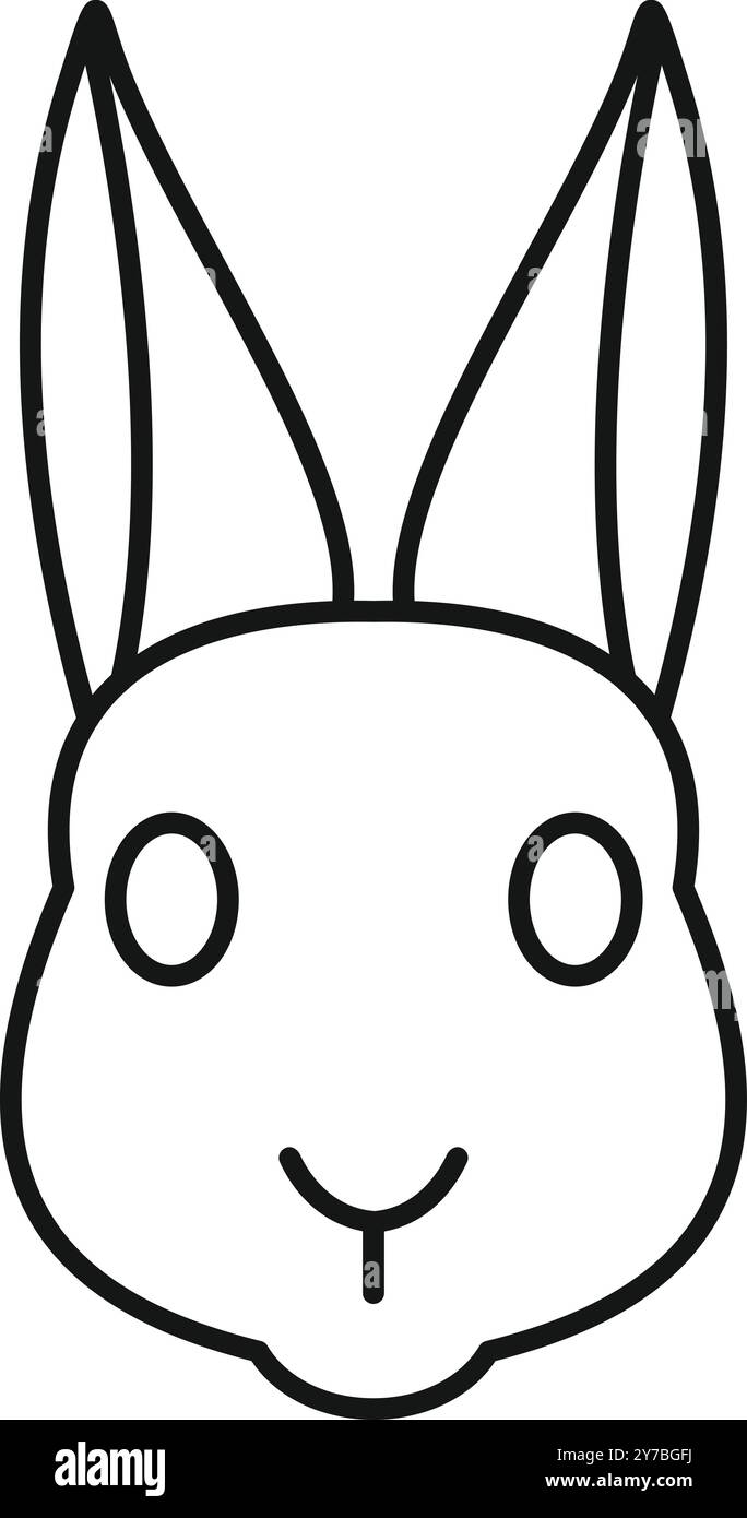 This minimalist vector line art design features the head of a cute ...