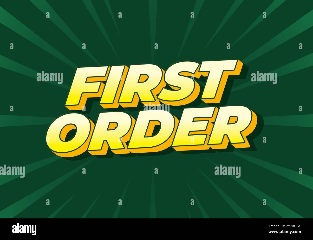 First order. Text effect design in 3D style with modern colors Stock ...