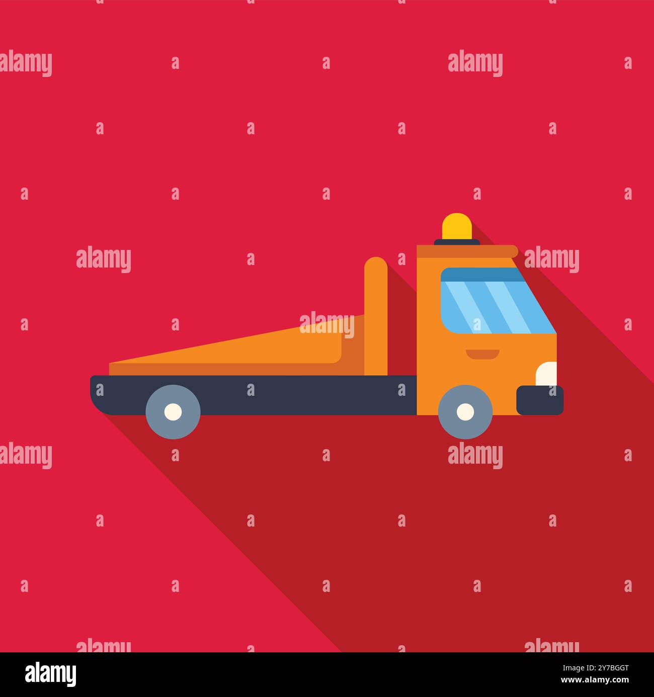 Simple yet eye catching vector illustration of a tow truck, providing a ...