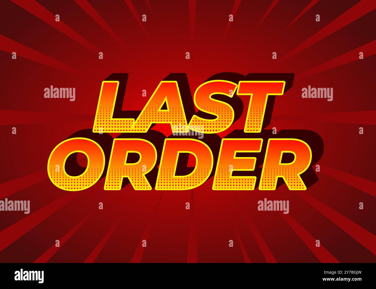 Last order. Text effect design in modern colors with 3D style Stock ...