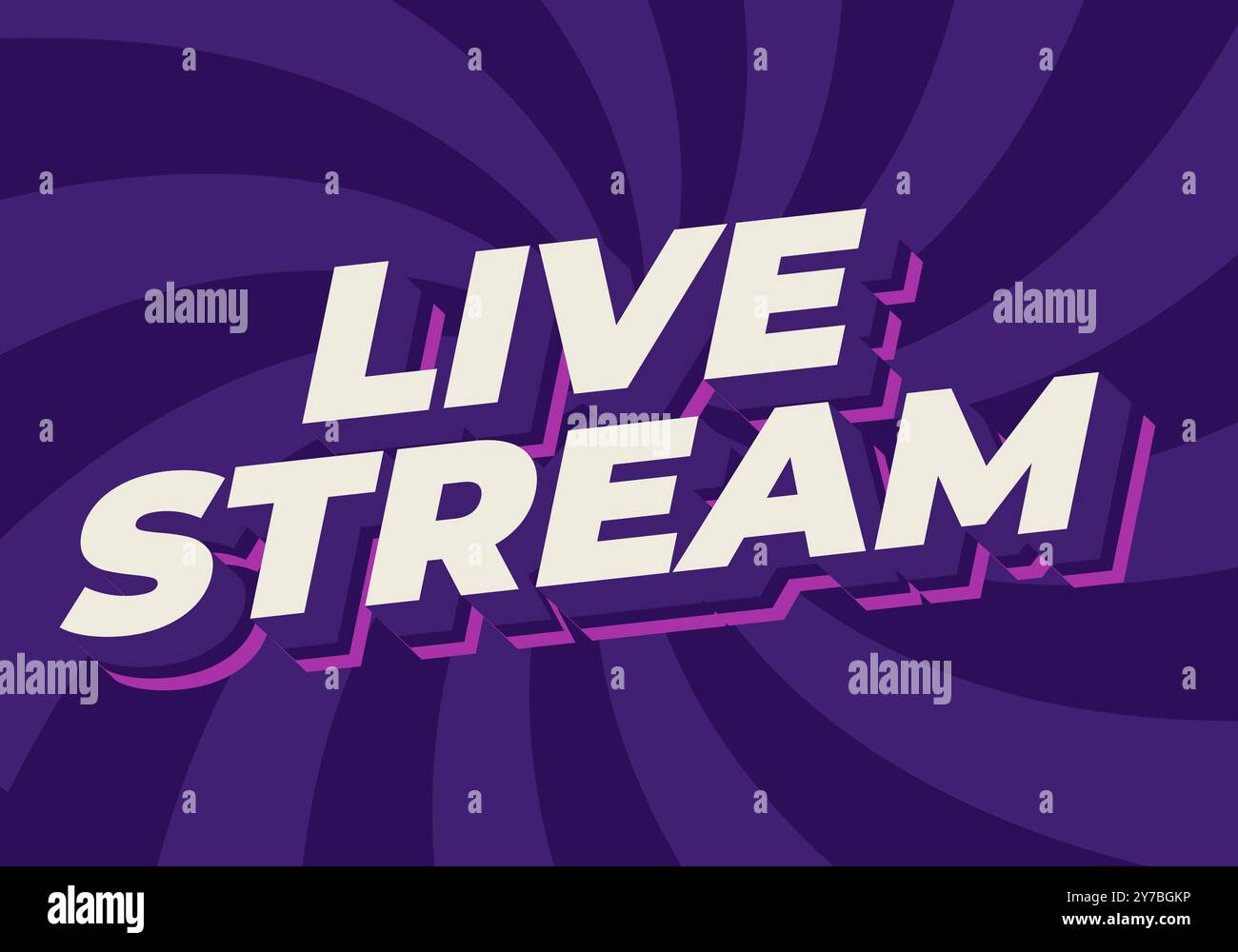 Live stream. Text effect design in 3D style with modern colors Stock ...