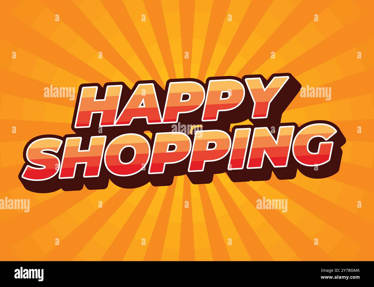 Happy shopping. Text effect design with 3D style and modern colors ...