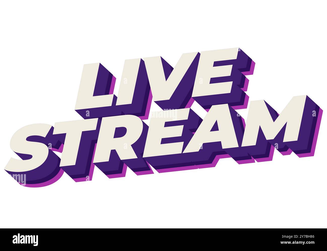 Live stream. Text effect design in 3D style with modern colors Stock ...
