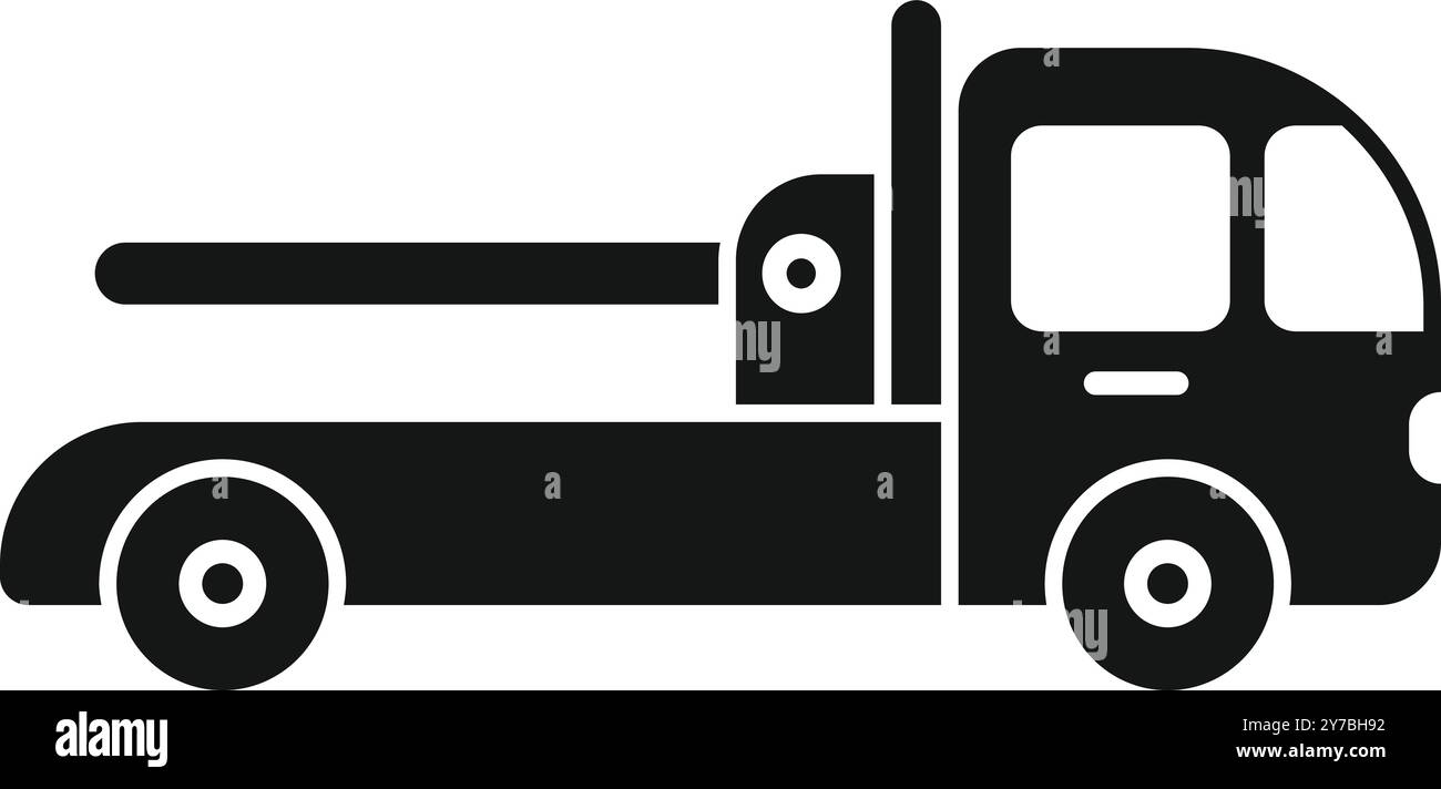 Simple vector icon of a tow truck, perfect for projects related to ...